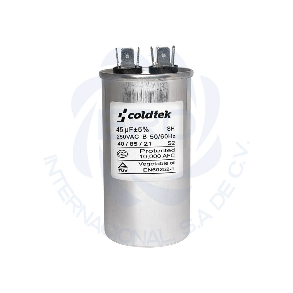 Capacitor de trabajo de aluminio para refrigeración 45uF - ERO ...