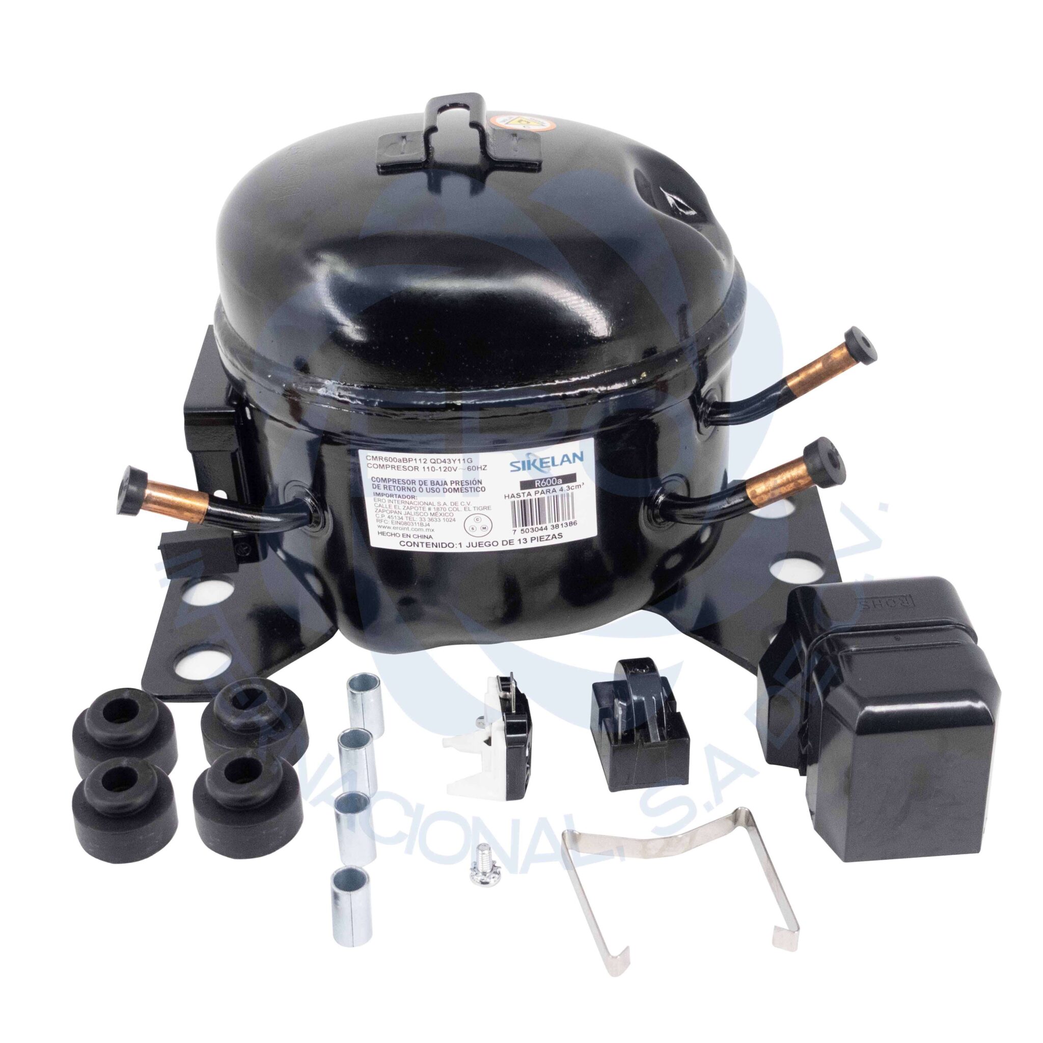 Compresor gas R600a, LBP, AC para refrigeración 1/12 HP 4.3 cm3 - ERO ...