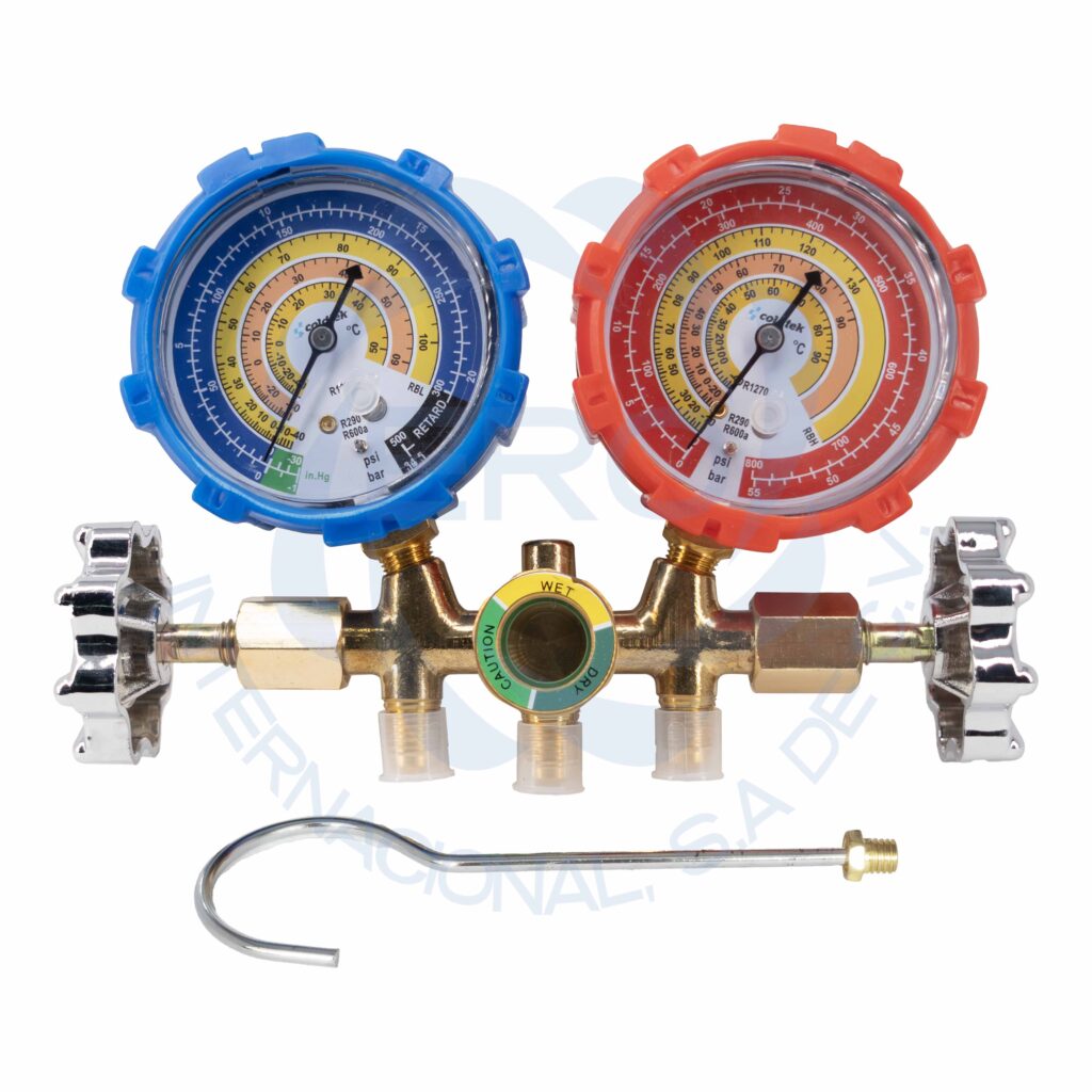 Manifold con antivibración y protección en manómetros para gas ...