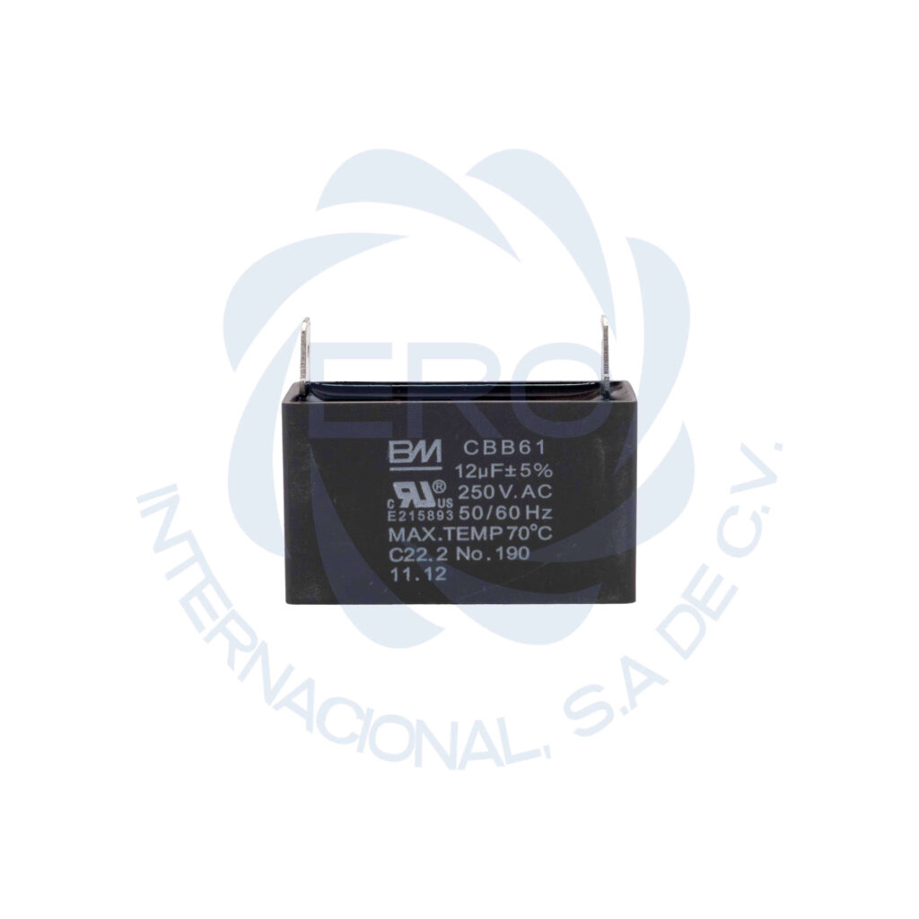 Capacitor de trabajo cuadrado con terminales para ventiladores 12uF ...