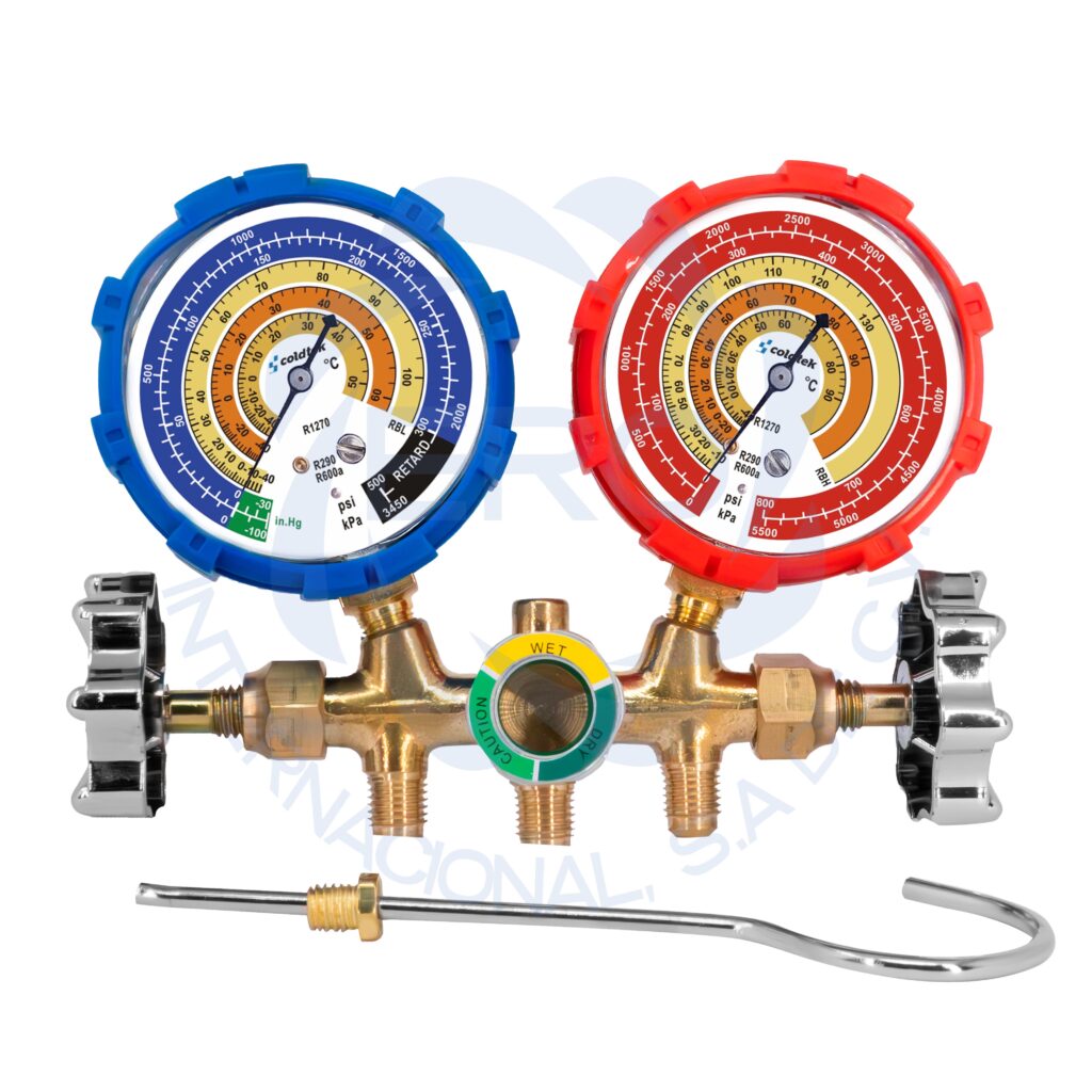 Manifold con antivibración y protección en manómetros para gas ...